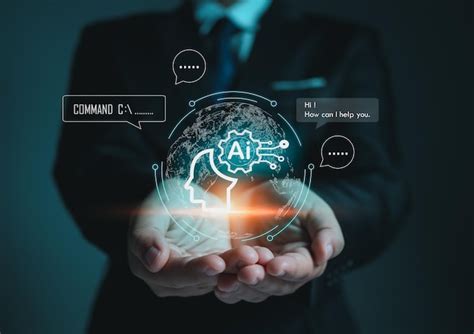 Premium Photo Bussiness Man Holding Brain Of Ai Symbolic Machine