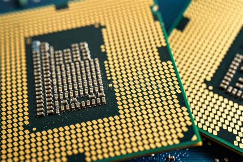 Cpu Central Processor Unit Chip Chip On Circuit Board In Pc And Laptop