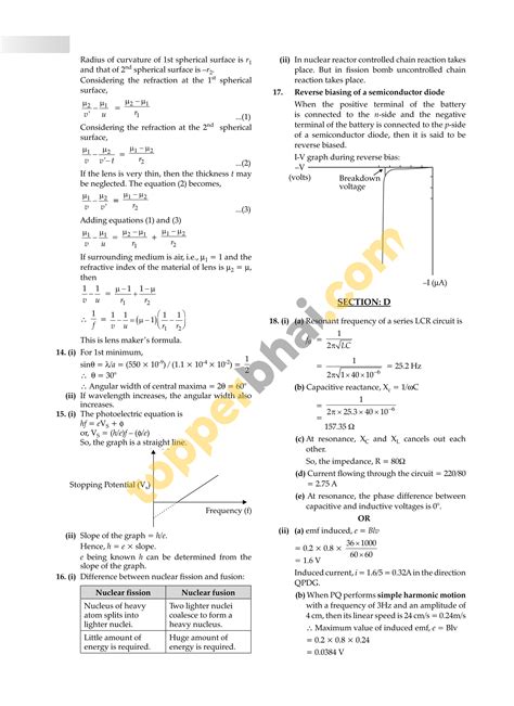 ISC Physics SOLVED Specimen Paper Sec A B C And D