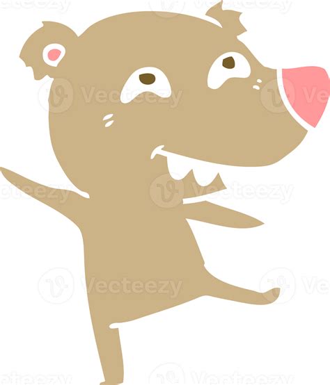 Flat Color Style Cartoon Bear Dancing 45222349 Png