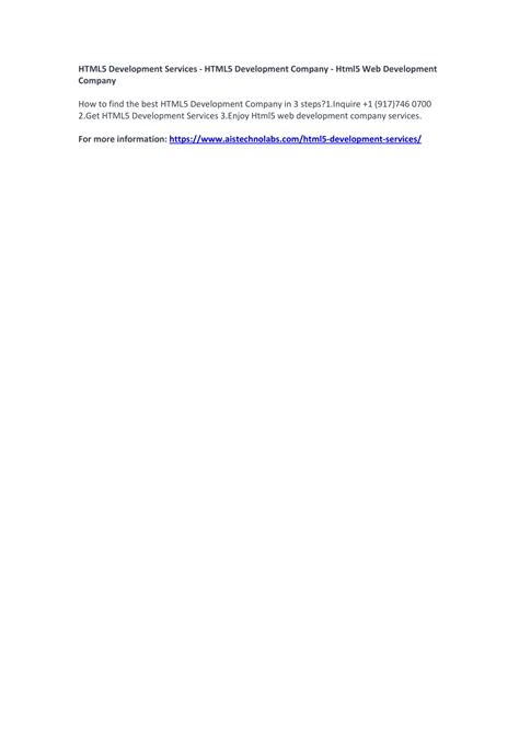 Ppt Html5 Development Services Html5 Development Company Html5