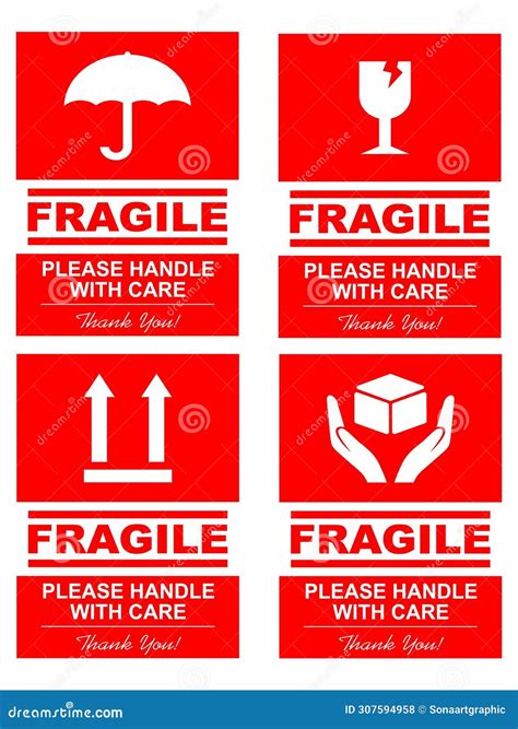 Fragile Sign Logo Editable Vector Eps File Stock Illustration