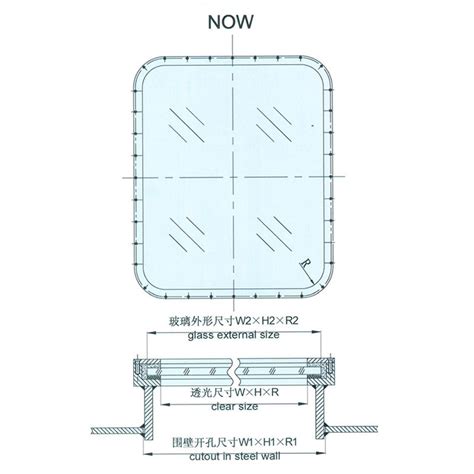 High Quality A0 Class Marine Fireproof Rectangular Wheelhouse Window