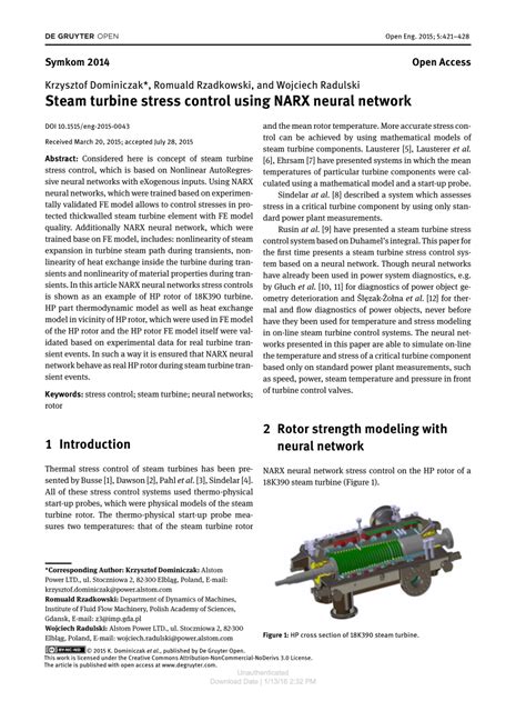 Pdf Steam Turbine Stress Control Using Narx Neural Network
