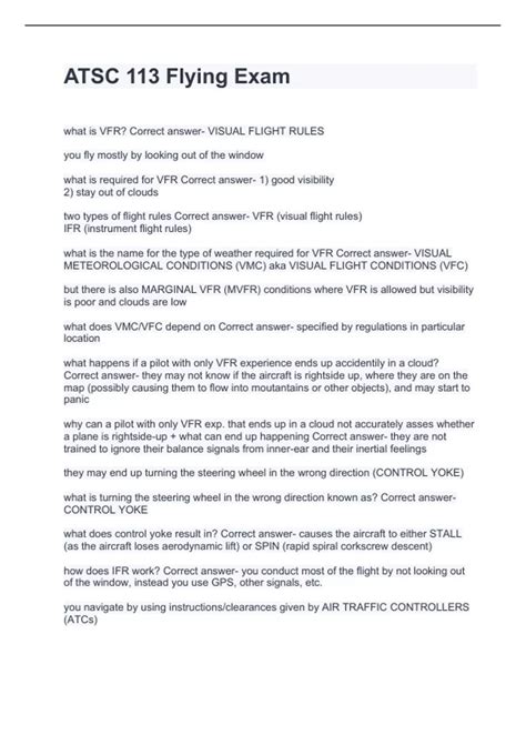 Atsc 113 Flying Exam 2023 Questions And Answers Solved Correctly Atsc 113 Stuvia Us