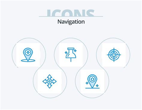 Navigation Blue Icon Pack 5 Icon Design Navigation Gps Compass