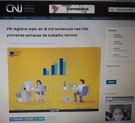 Site Do Cnj Destaca Produtividade Da Justiça Da Paraíba Nas Três