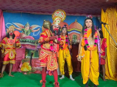 Ramlila Being Staged In Rupinpur Of Jaisinghpur People Gathered To