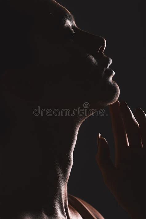 Woman Beauty Silhouette Face And Dark With Cosmetics And Seductive