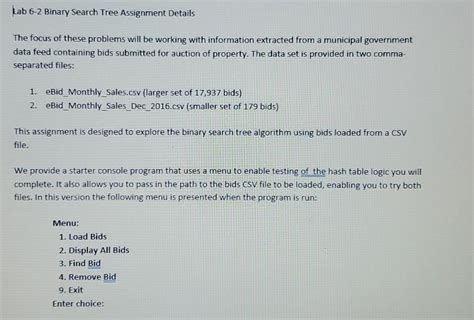 Solved Lab 6 2 Binary Search Tree Assignment Details The