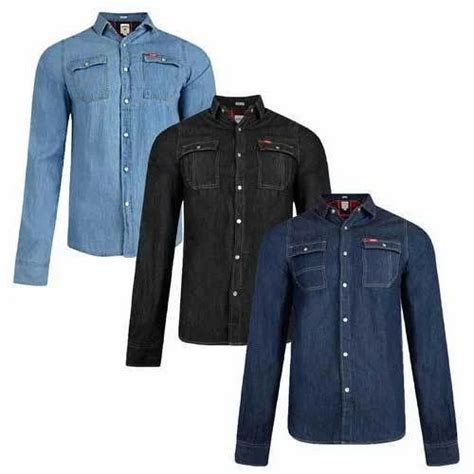 Plain Collar Neck Mens Denim Shirt Size S M L Xl And Xxl At Rs