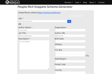 People Rich Snippets Schema Generator Internet Marketing Ninjas Twaino