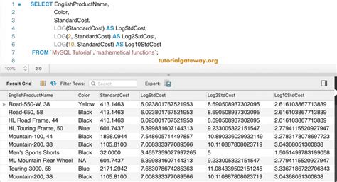 Mysql Log Function