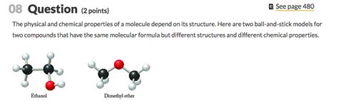 Solved The Physical And Chemical Properties Of A Molecule Chegg