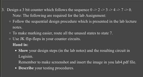 Solved Design A Bit Counter Which Follows The Sequence Chegg