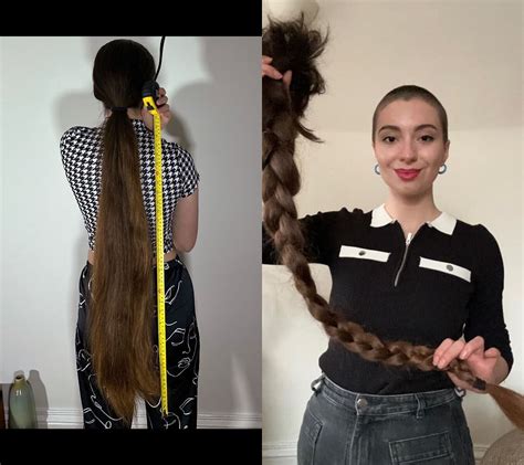 Brunette Rapunzel Shaved Before And After Haircut Long Hair