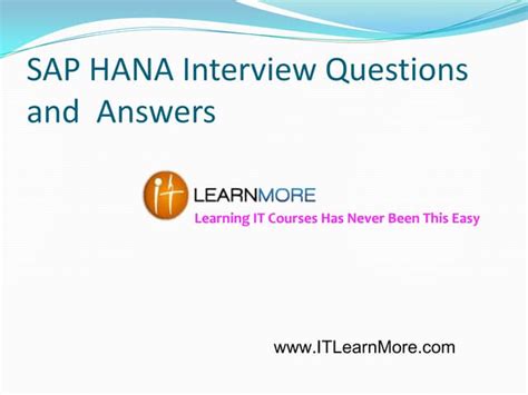sap hana interview questions ppt
