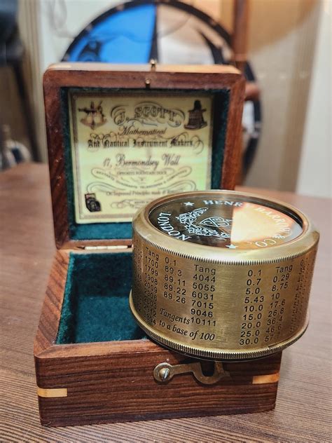 Maritime Brass Sextant Vintage Nautical British Army Pocket Box Sextant