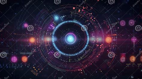 Abstract Futuristic Infographic With Visual Data Complexity Represent Big Data Concept Node