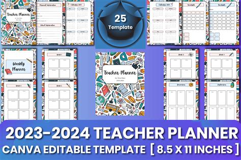2023 2024 Teacher Planner Canva KDP Graphic By SR KDP Creative Fabrica