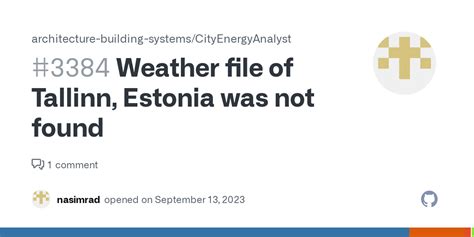 Weather File Of Tallinn Estonia Was Not Found · Issue 3384