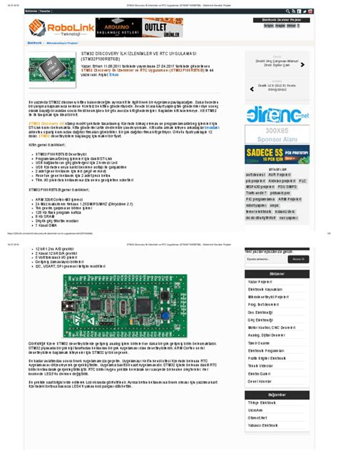 Stm32 Discovery İlk İzlenimler Ve Rtc Uygulaması Stm32f100rbt6b