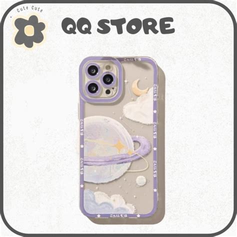 Qq商店 紫色溫柔星球手機殼 Iphone手機殼 透明殼 Qq商店 Cute 手機殼 Iopen Mall
