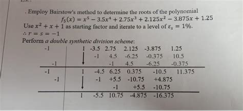 solved employ bairstow s method to determine the roots of