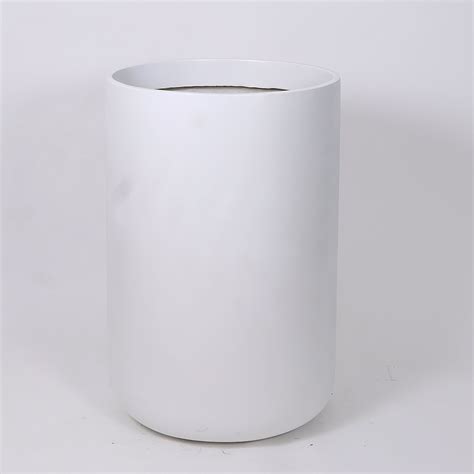 Craftter Huge Size Cylindrical Shape White Color Fiberglass Planters