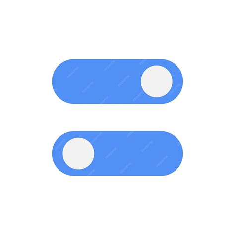 Premium Vector On And Off Blue Toggle Switch Buttons Element Design Switch Buttons Set Vector