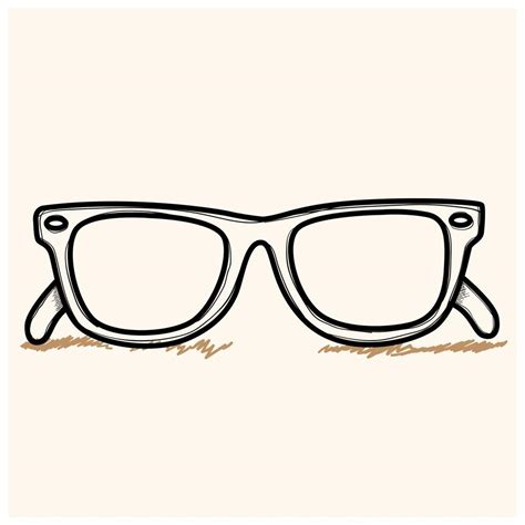Vector Illustration Hand Drawn Doodle Retro Sunglasses Horn Rimmed