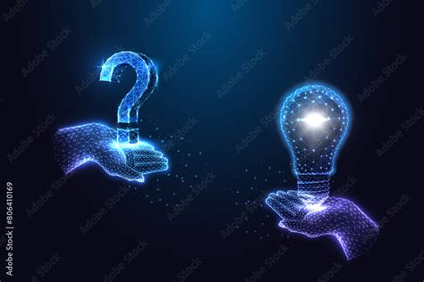 Questions And Answers Concept Creativity Innovation Futuristic