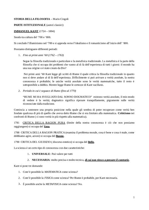 Storia Della Filosofia Docsity