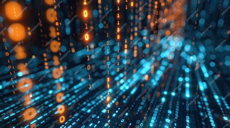 Digital Transformation Concept Binary Code Programming Quantum Computer
