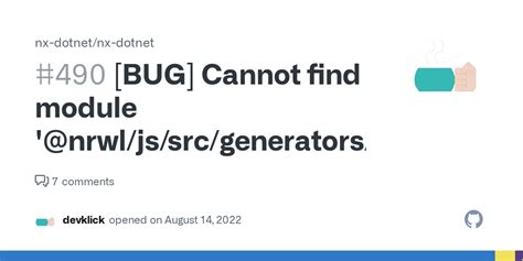 Bug Cannot Find Module Nrwljssrcgeneratorslibrarylibrary