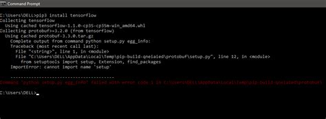 i m seeing the following error when installing tensorflow stack
