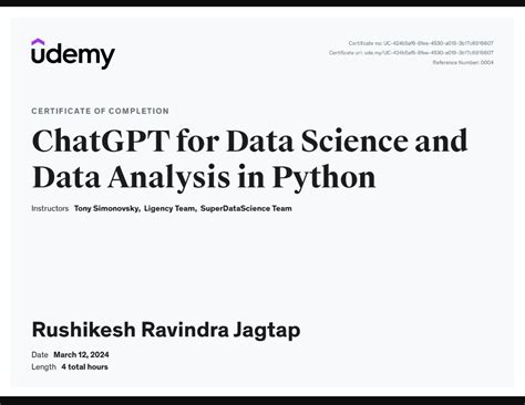 Rushikesh Jagtap On Linkedin Hi Everyone Recently I Completed Chatgpt For Data Science And