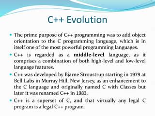 Object Oriented Programming Language In C PPT