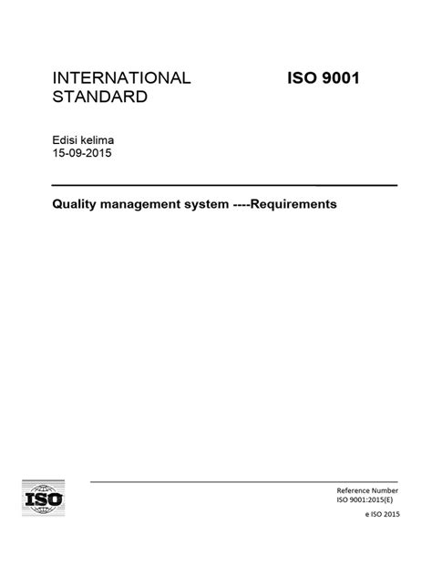 Persyaratan Iso 9001 2015 Idn Pdf