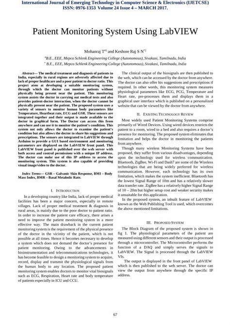 Pdf Patient Monitoring System Using Labview · Patient