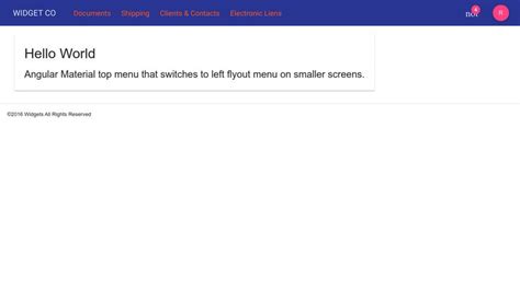 Angular Material Top Menu