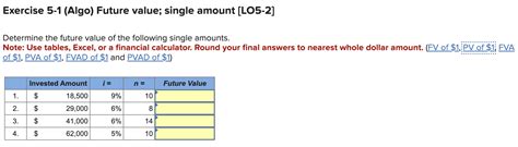 Solved Exercise Algo Future Value Single Amount Chegg Com