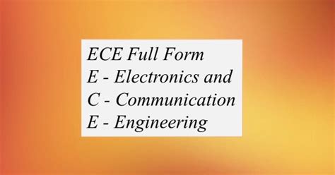 Ece Full Form What Is The Full Form Of Ece