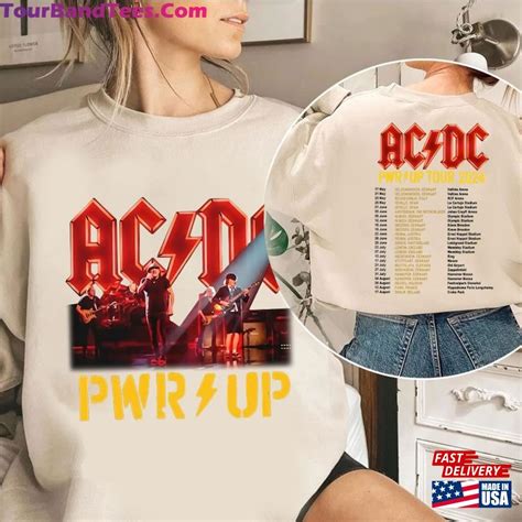 Ac Dc Pwr Up 2024 World Tour Shirt Rock Band Acdc Graphic T Shirt