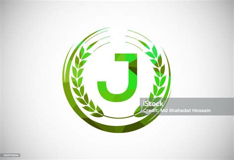 알파벳 J는 밀 화환으로 서명합니다 다각형 낮은 폴리 유기농 밀 농업 로고 개념 농업 로고 디자인 벡터 템플릿입니다 개념에 대한 스톡 벡터 아트 및 기타 이미지 Istock