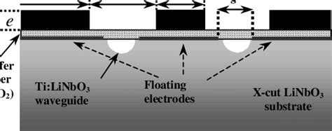Cross Section View Of The X Cut Mach Zehnder Optical Modulator With A