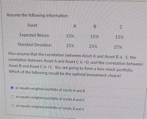 Solved Assume The Following Information Also Assume That