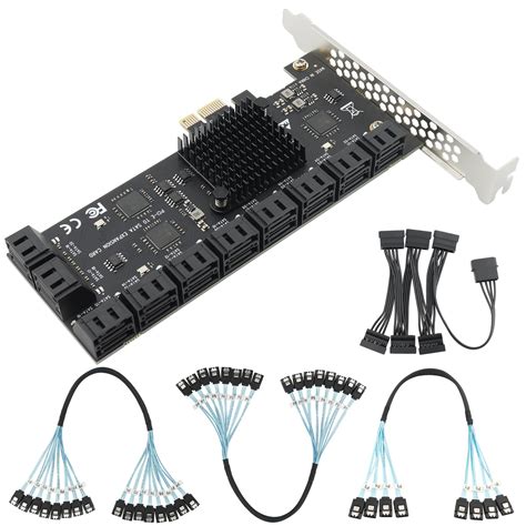 Amazon Com PCIE X1 SATA Card 20 Ports PCI Express SATA3 0 6Gbps Controller Expansion Card With