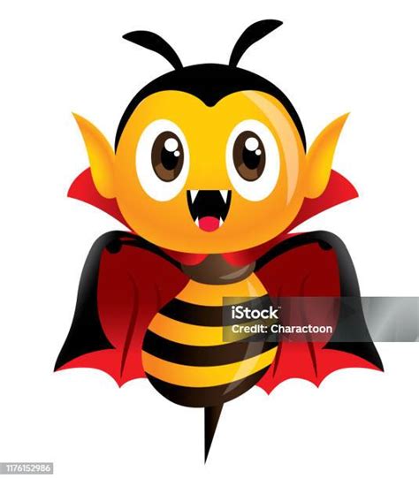 즐거운 할로윈 보내세요 뱀파이어 꿀벌 뱀파이어 할로윈 의상 만화 귀여운 드라큘라 꿀벌 캐릭터 벡터 마스코트 캐릭터 벌에 대한 스톡 벡터 아트 및 기타 이미지 Istock