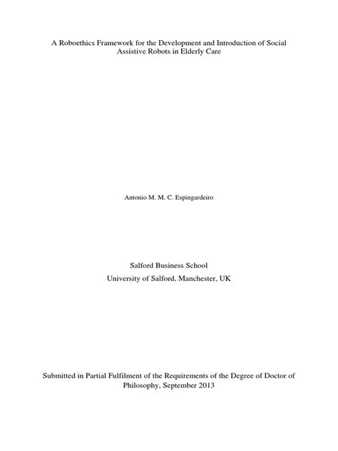 A Roboethics Framework For The Development And Introduction Of Social